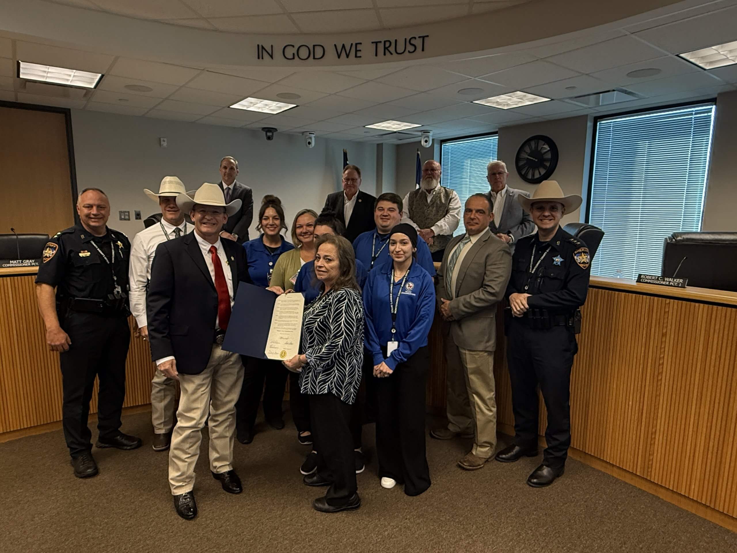 MCSO CALL TAKERS HONORED AT COMMISSIONERS COURT-THIS BEING NATIONAL ...